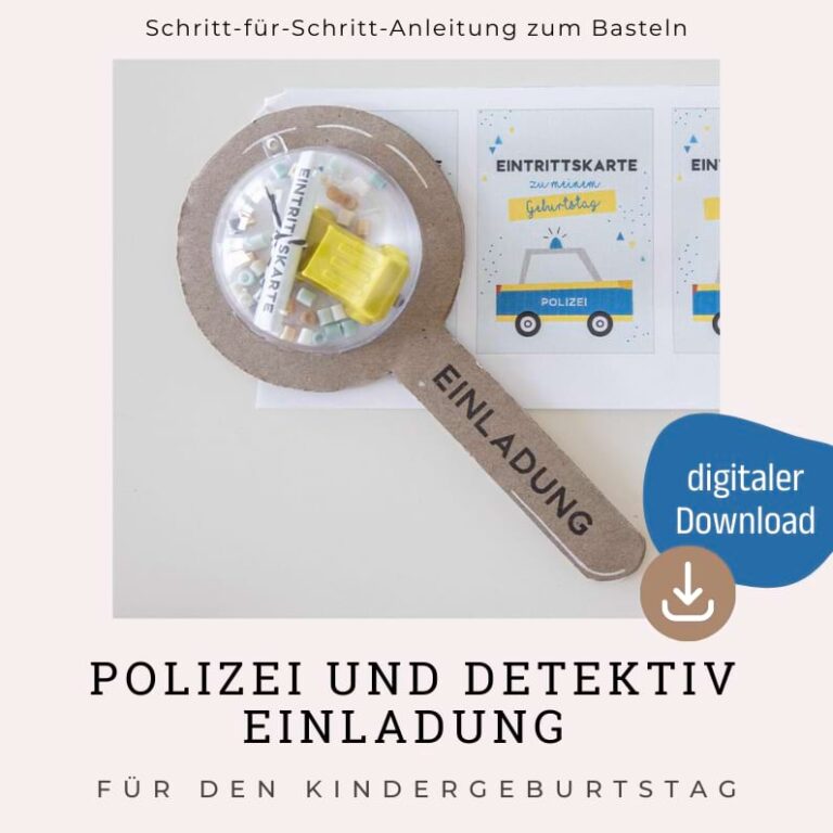 Einladungskarten für Polizei- und Detektiv-Kindergeburtstag basteln