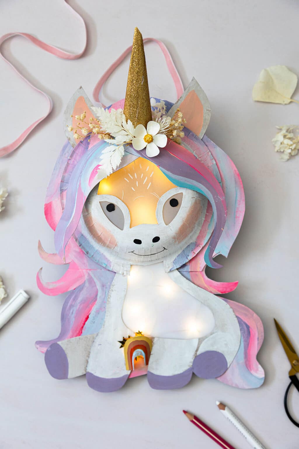 Einhorn Laterne Selber Basteln
